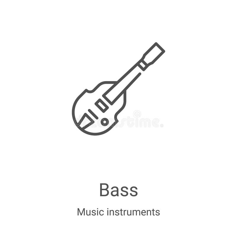 Bass Icon Vector from Music Instruments Collection. Thin Line Bass ...