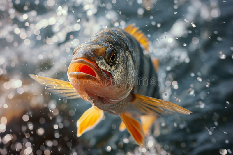 Bass Leaping Out of Water with Splashes. Stock Image - Image of outdoor ...