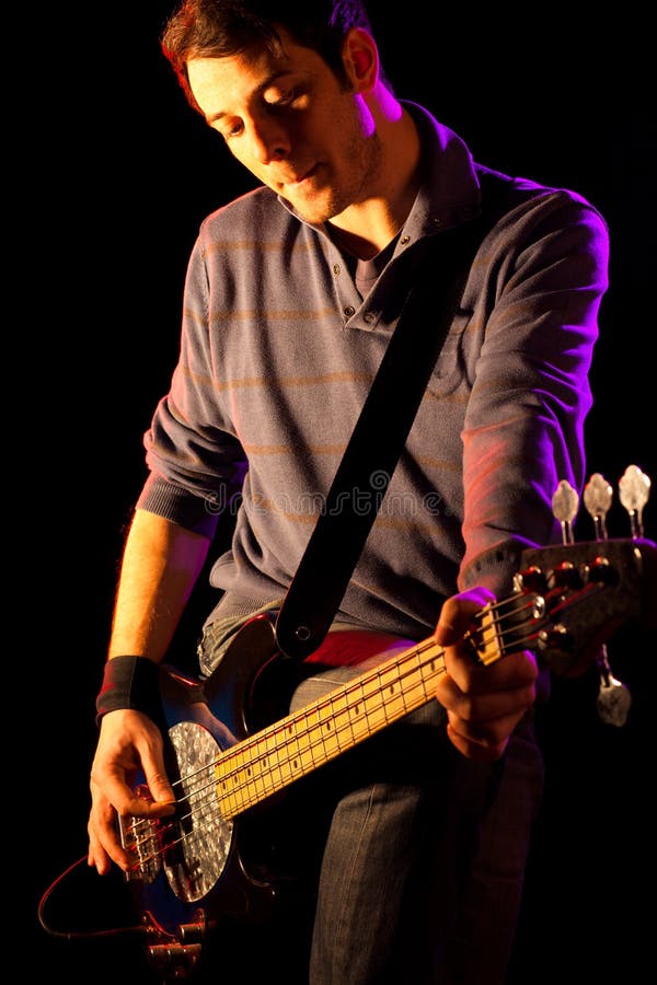 Bass Player stock photo. Image of caucasian, hair, electric - 22915012