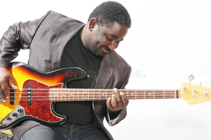 Trendy african guitarist stock image. Image of facial - 6417635