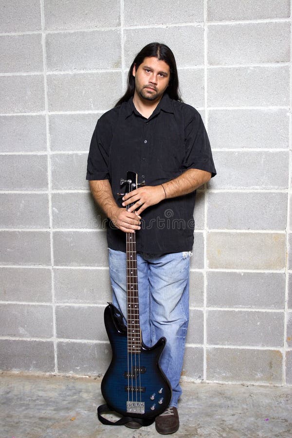 Bass Player stock photo. Image of hair, roll, rock, player - 2893060