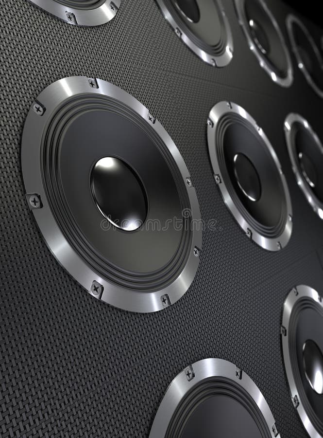 Bass Speakers Background stock illustration. Illustration of steel ...