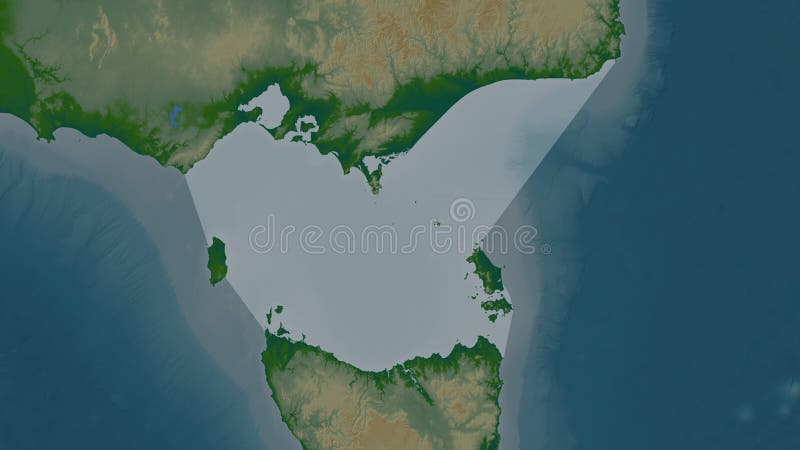 Bass Strait Highlighted. Physical Map Stock Illustration - Illustration ...