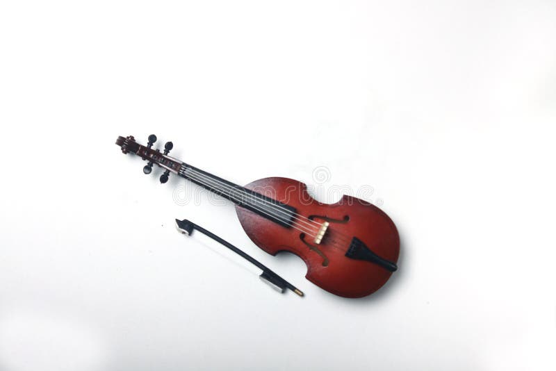Bass Viol Player On White Background Stock Image - Image of isolated ...