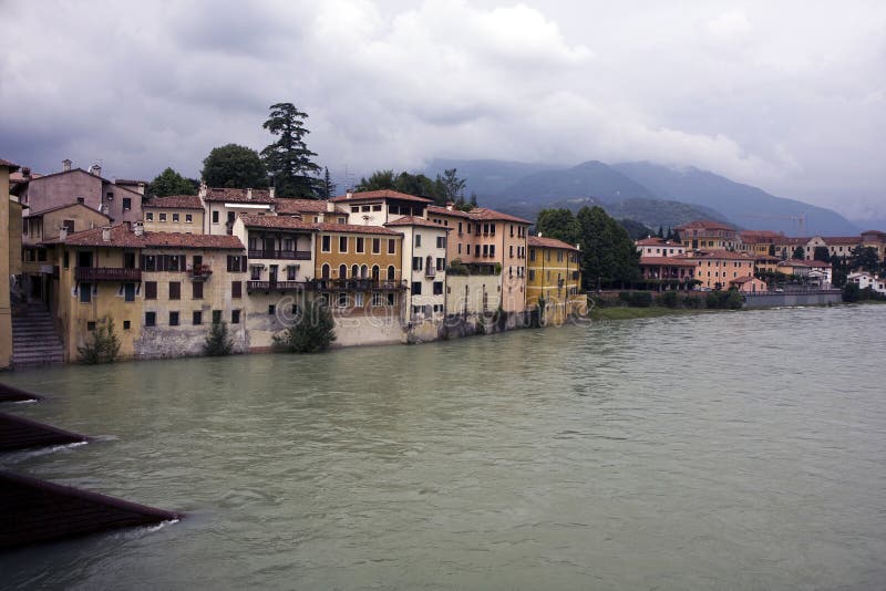 Bassano del Grappa town stock photo. Image of water, historical - 22012858