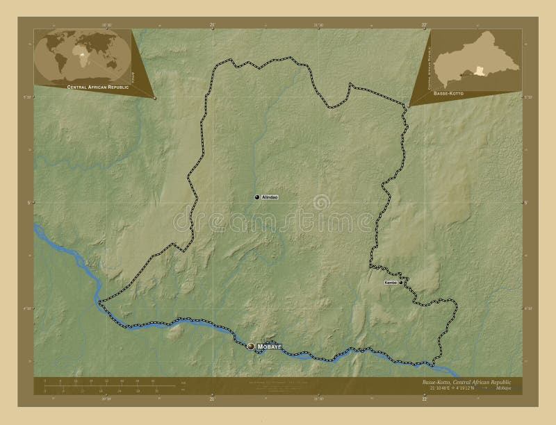 Basse-Kotto, Central African Republic. Physical. Labelled Points of ...