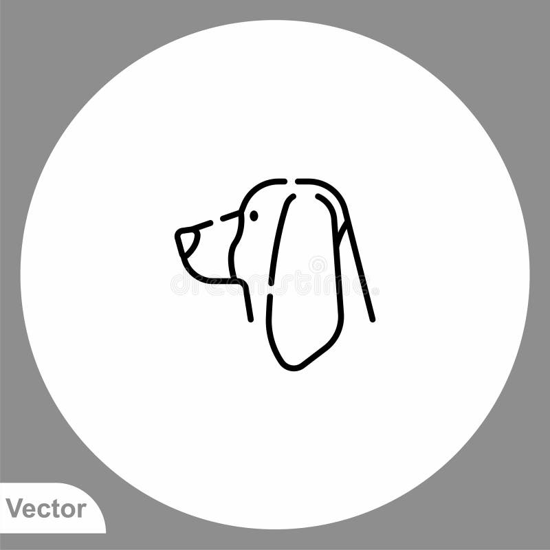 Basset Hound Vector Icon Sign Symbol Stock Vector - Illustration of ...