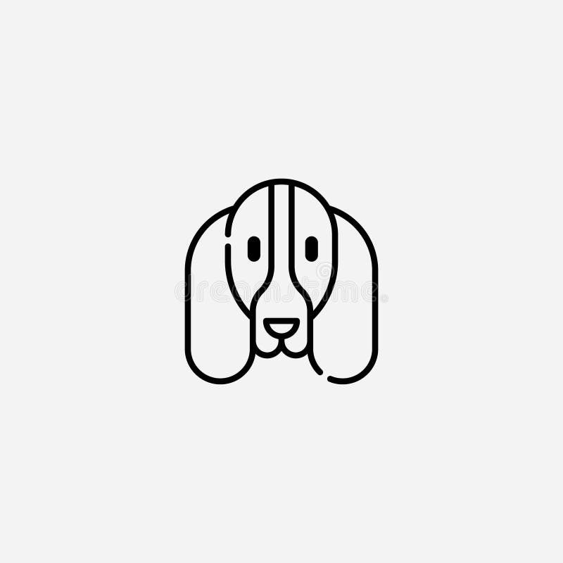 Basset Hound Vector Icon Sign Symbol Stock Vector - Illustration of ...