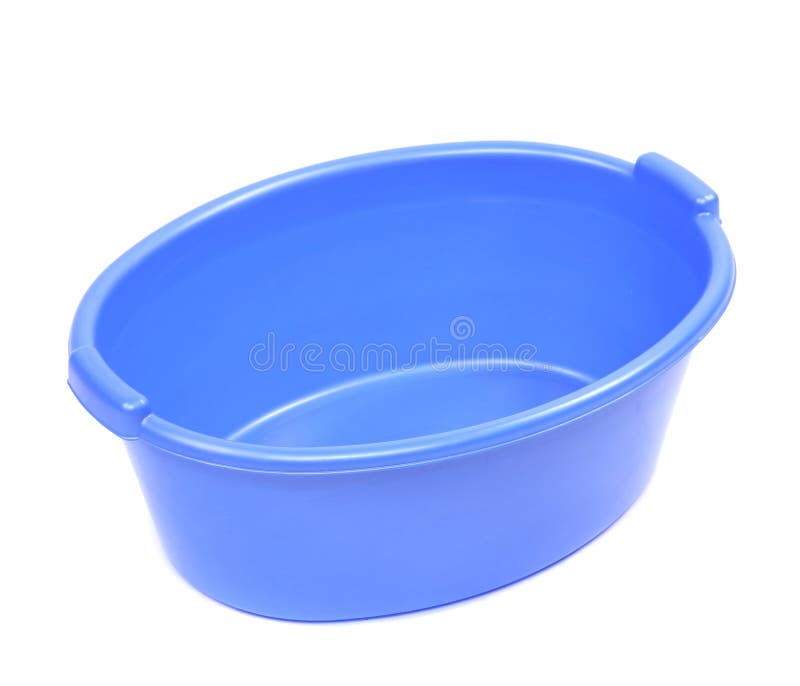 Bassine en plastique bleu image stock. Image du blanc - 37561263