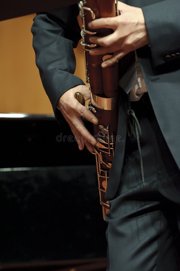 Bassoonist en concierto foto de archivo. Imagen de desgaste - 17313254