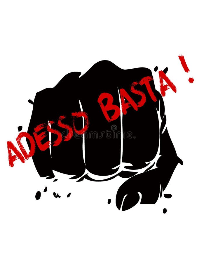 Basta De Adesso, Ejemplo Italiano Con El Fondo Del Color Stock de ...