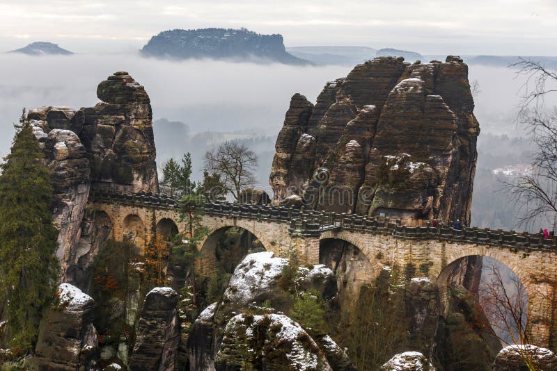 131 Bastei Bridge Germany Winter Stock Photos - Free & Royalty-Free ...