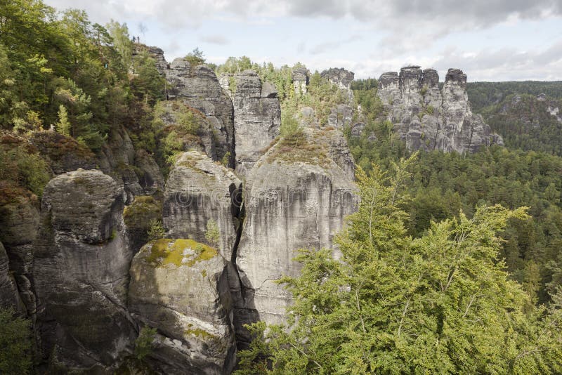 Bastei. Rock Formations. Germany. Stock Image - Image of landscapes ...