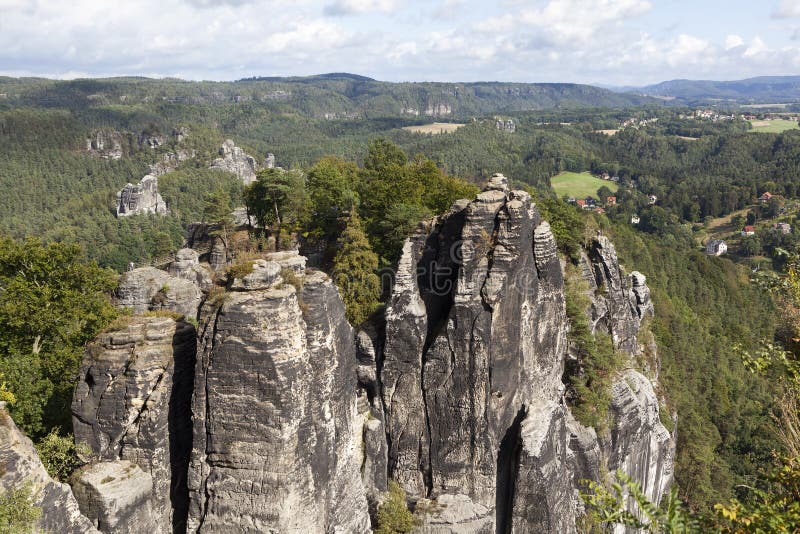 Bastei. Rock Formations. Germany. Stock Photo - Image of elbe ...
