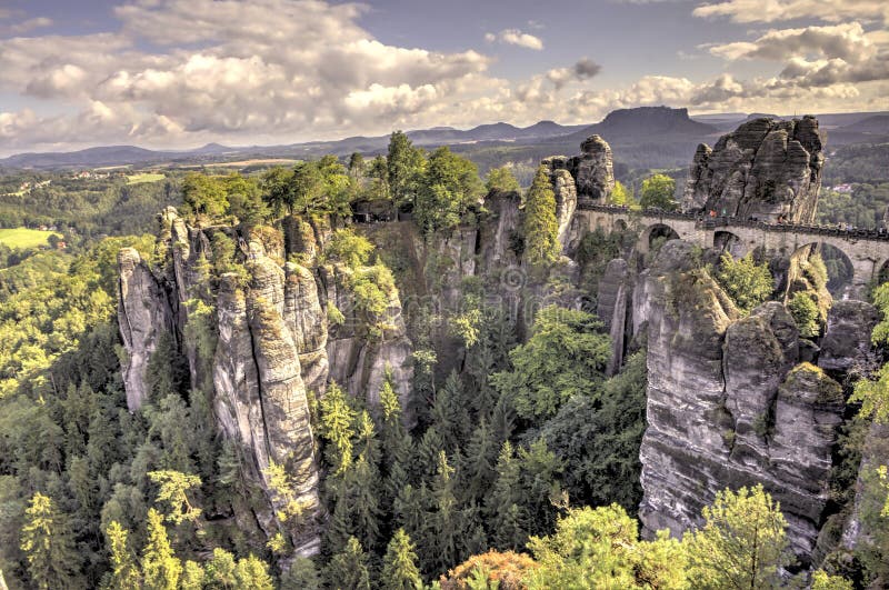 Bastei. Rock Formations. Germany. Stock Photo - Image of natural ...