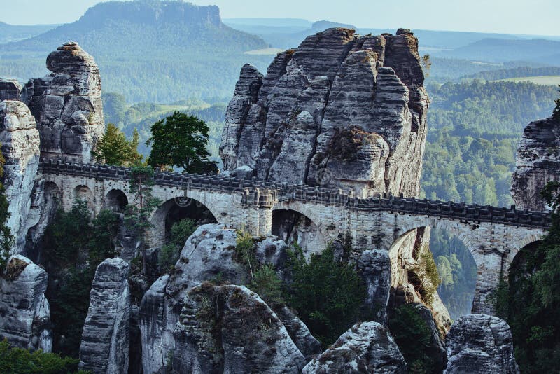 Bastei rocks stock image. Image of outdoors, outdoor - 92274453