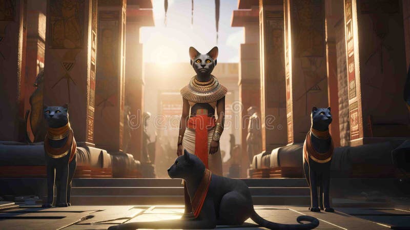 Bastet the Egyptian Goddess of Protection and Healing Stock Image ...