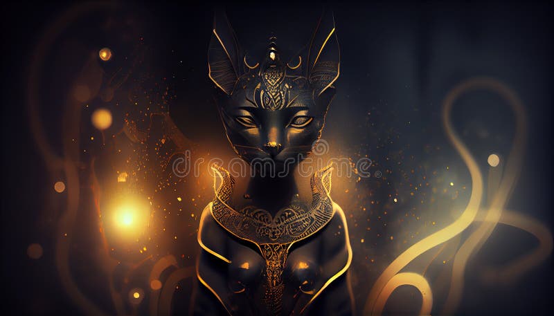 Bastet, Half Woman Half Cat Goddess, Ai Based Stock Illustration ...