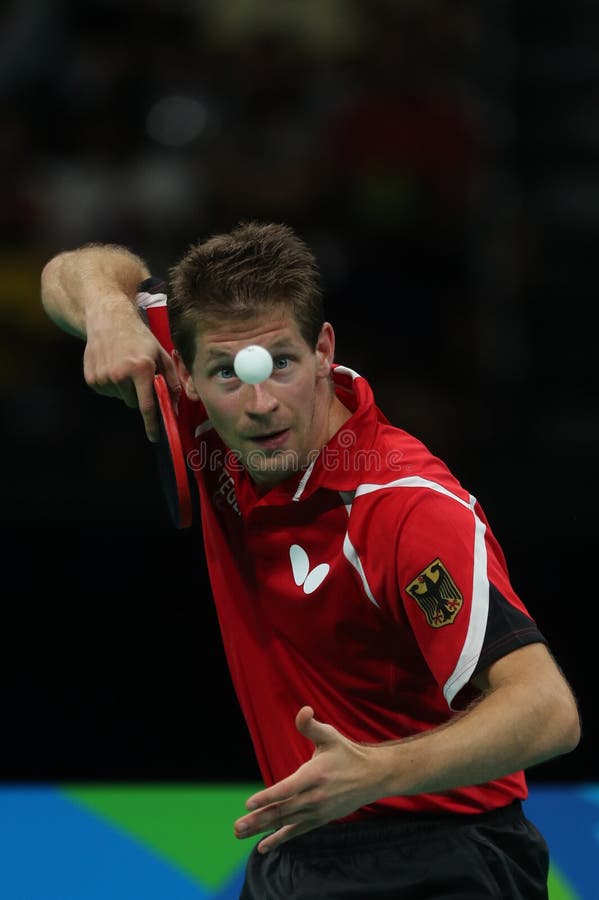 Bastian Steger Playing Table Tennis at the Olympic Games in Rio 2016 ...