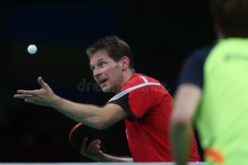 Bastian Steger Playing Table Tennis at the Olympic Games in Rio 2016 ...