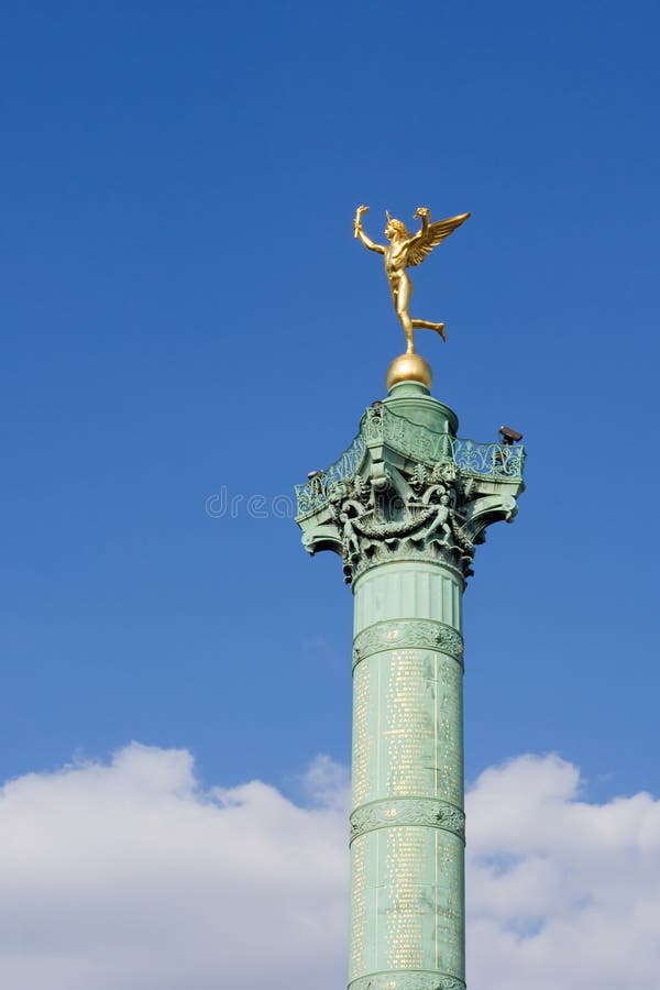 Bastille Monument, Paris France Stock Photo - Image of pillar, france ...