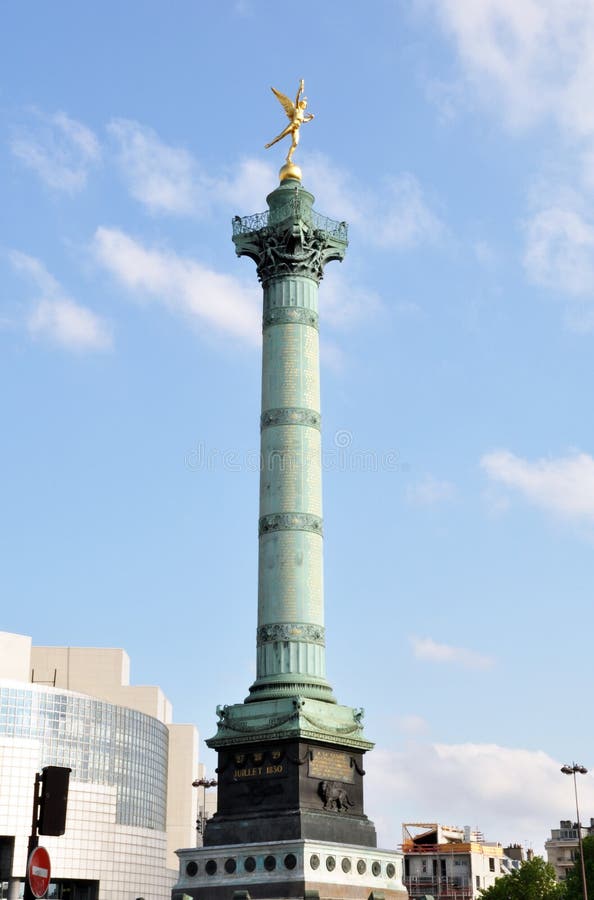 Bastille Monument, Paris France Stock Photo - Image of pillar, france ...