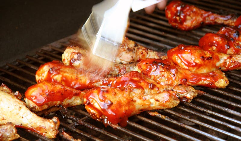 Basting chicken stock photo. Image of cooking, outdoor - 707480