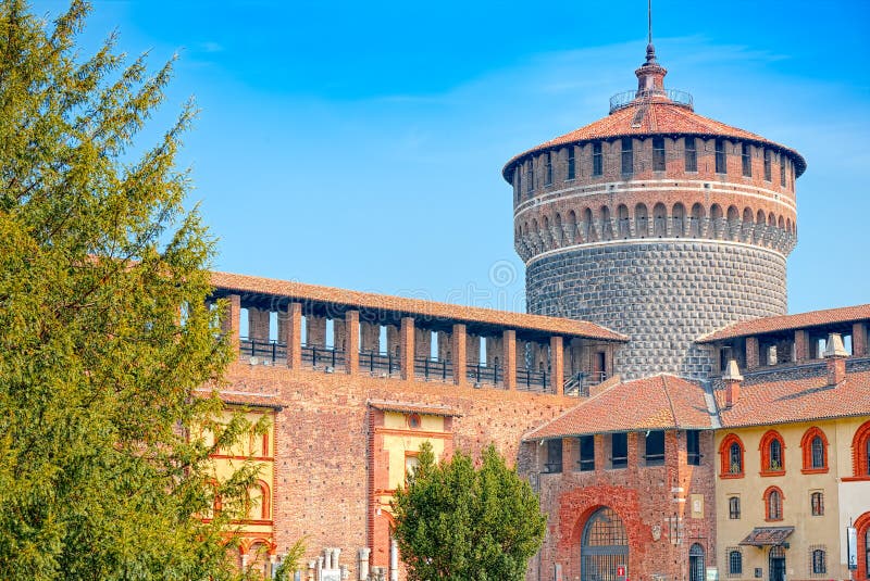 Bastion and Bulwark of the Sforza Castle, Milan Stock Photo - Image of ...