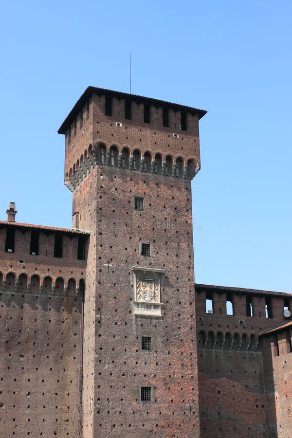 Milan castle bastion stock image. Image of sforzesco - 24596665