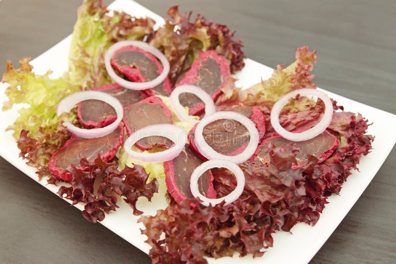 Basturma stock photo. Image of basturma, lettuce, plate - 22653936