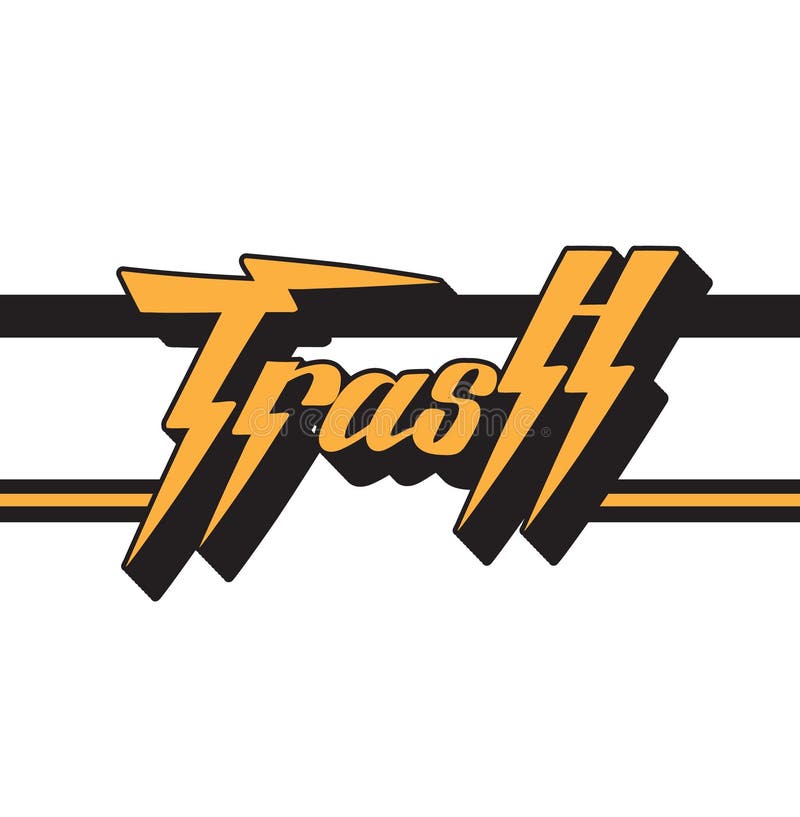 Basura Letras Manuscritas Del Vector Aisladas Ilustración del Vector ...
