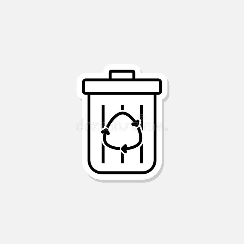 Basurero Pegatina Icono Aislado Sobre Fondo Blanco Ilustración del ...