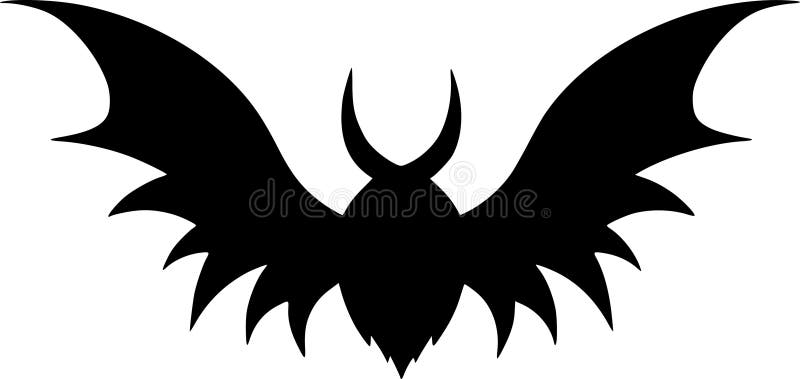 Bat - Black and White Vector Illustration Stock Vector - Illustration ...