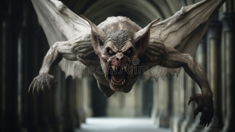 Scary Bat Flying in Alley: a Spooky and Eye-catching Matte Painting ...