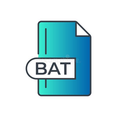 BAT File Format Icon. Batch File Format Extension Gradiant Icon Stock ...