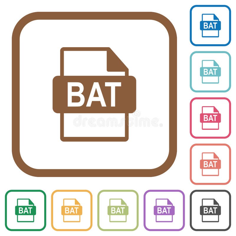 BAT File Format Simple Icons Stock Vector - Illustration of blue ...