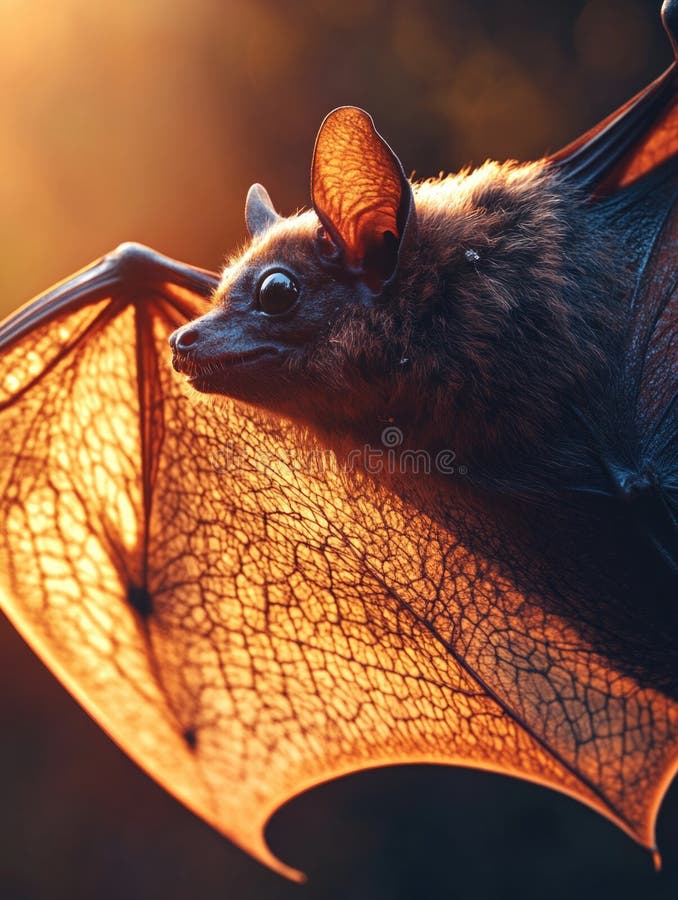 Bat in Flight stock illustration. Illustration of biology - 373111579