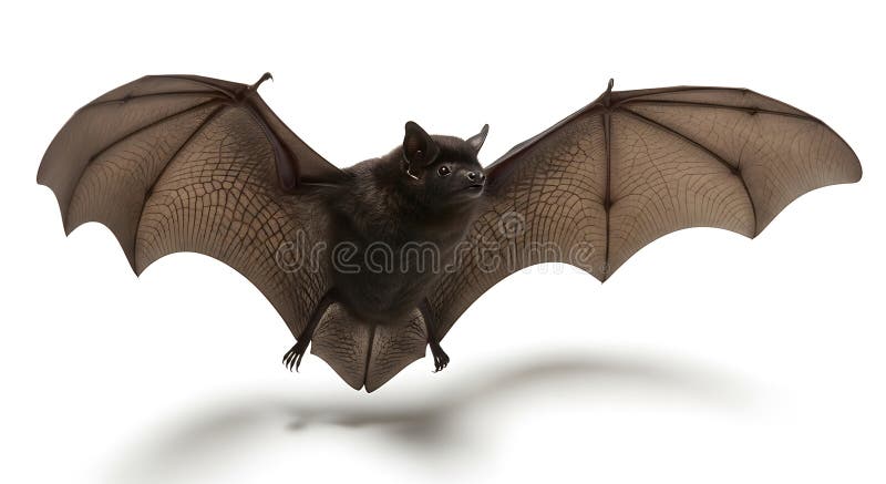 A Bat in Flight with Outstretched Wings, Showing Intricate Web-like ...