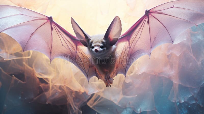 A Bat Flying through the Air with Its Wings Spread Stock Photo - Image ...
