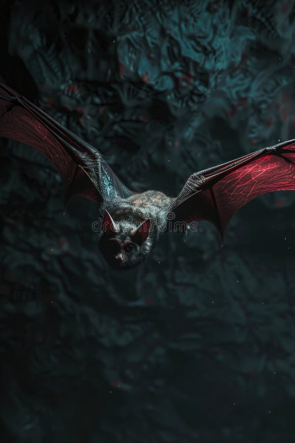 Bat flying in dark sky stock photo. Image of animal - 377205970