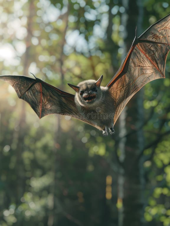 Bat flying in forest stock photo. Image of dark, fantasy - 382673052