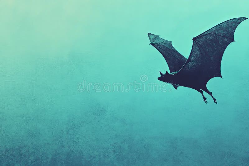 A Bat is Flying in the Sky Above a Blue Background Stock Illustration ...