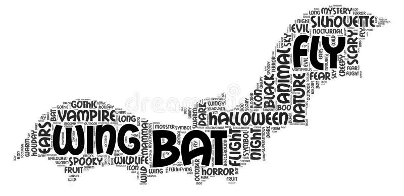 Bat Halloween Word Cloud Art Poster Illustration Stock Illustration ...