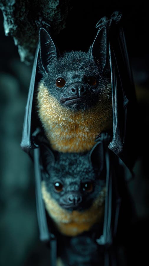 Bat Hanging Upside Down in Cave Stock Illustration - Illustration of ...