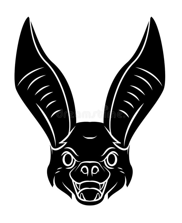 Bat head stock vector. Illustration of hanging, dark - 47879121
