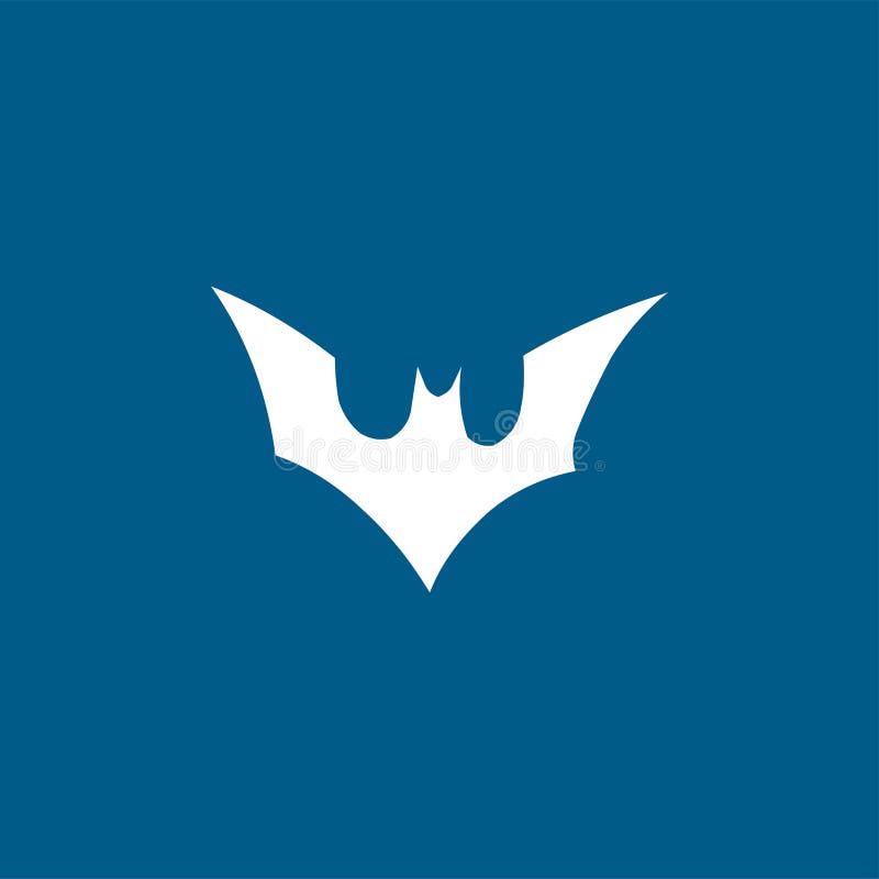 Bat Icon on Blue Background. Blue Flat Style Vector Illustration Stock ...