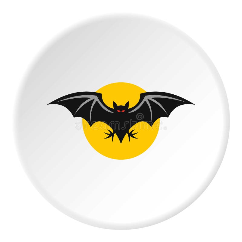 Bat icon circle stock vector. Illustration of scary, mammal - 95440472