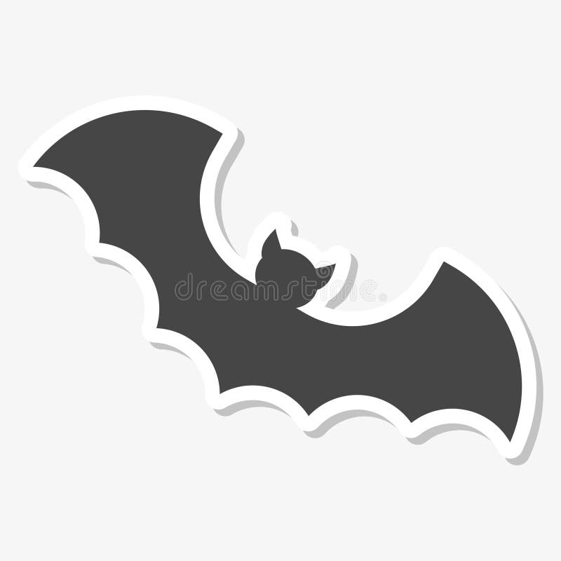 Bat icon sticker stock vector. Illustration of halloween - 84324812