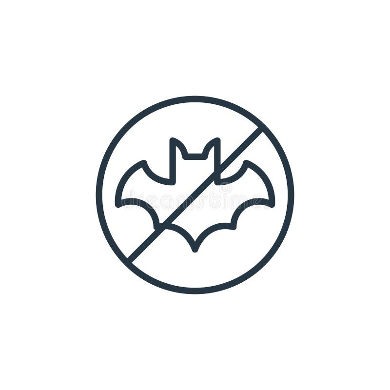 Bat Icon Vector from Coronavirus Concept. Thin Line Illustration of Bat ...
