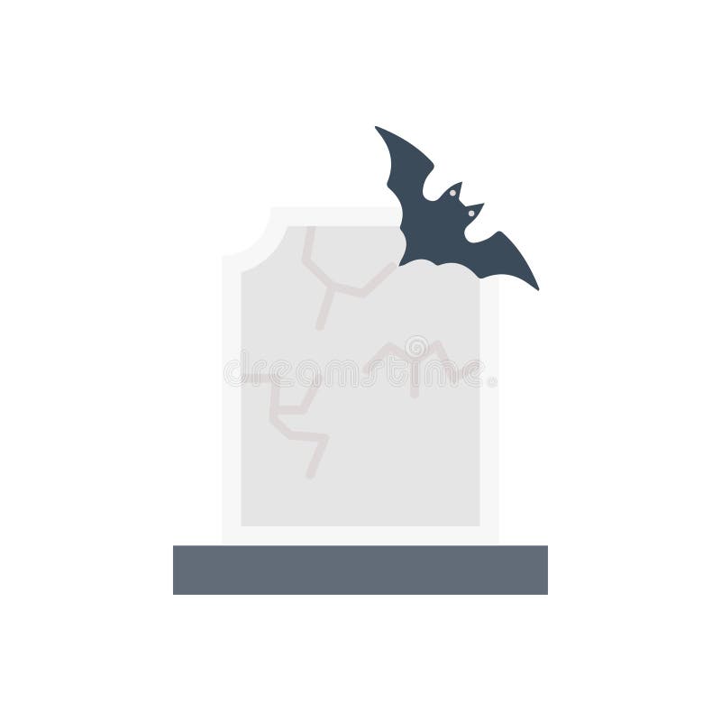 Bat flat color icon stock vector. Illustration of icon - 193919633